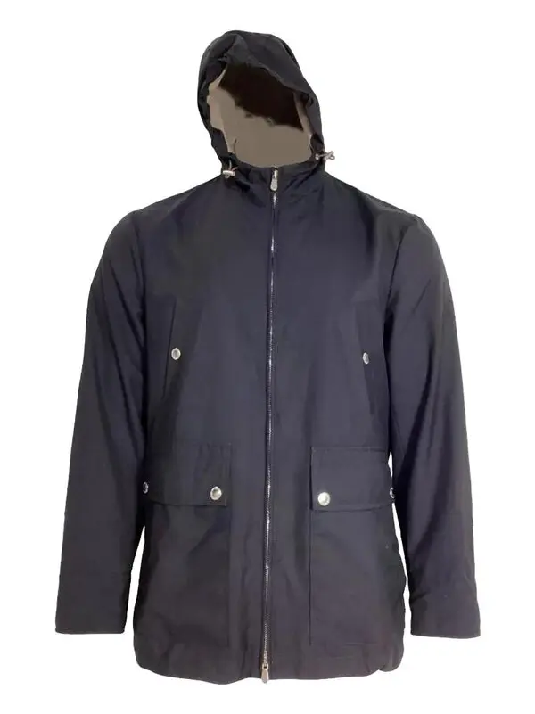 Brunello Cucinelli Hooded Zip-up Parka Jacket - Blue