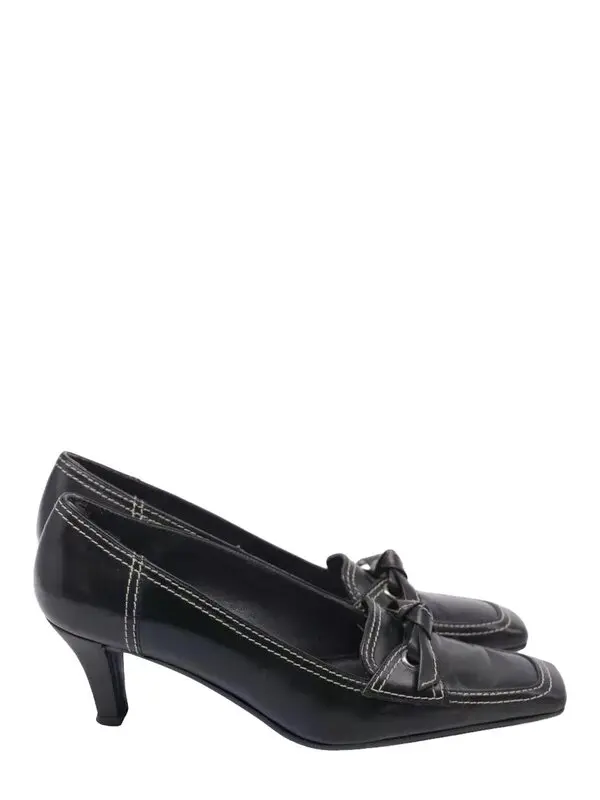STUART WEITZMAN Bow Square-toe Heeled Pumps - Black