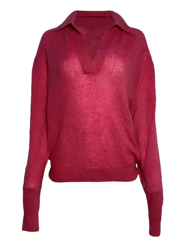 Khaite Jo Ribbed-collar Sweater - Pink
