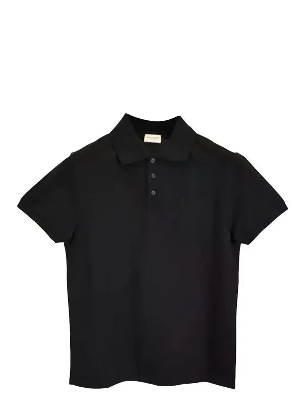 Saint Laurent Cassandre Logo Polo Shirt - Black