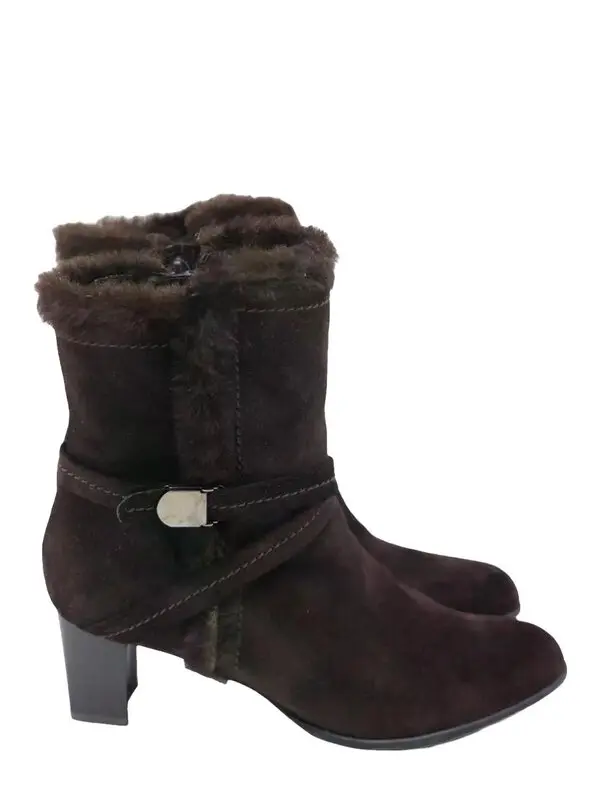 STUART WEITZMAN Suede Block-heel Boots - Brown