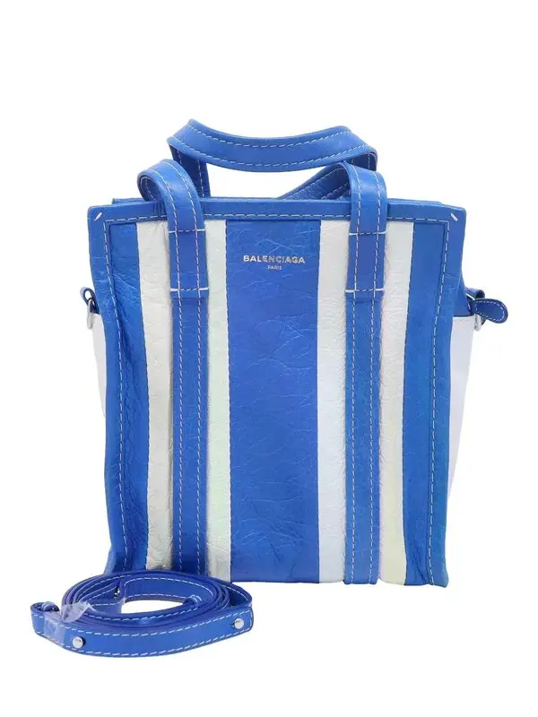 Balenciaga Xs Bazar Stripe Tote Bag - Blue