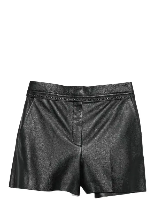 Fendi Leather Regular Fit Shorts - Black