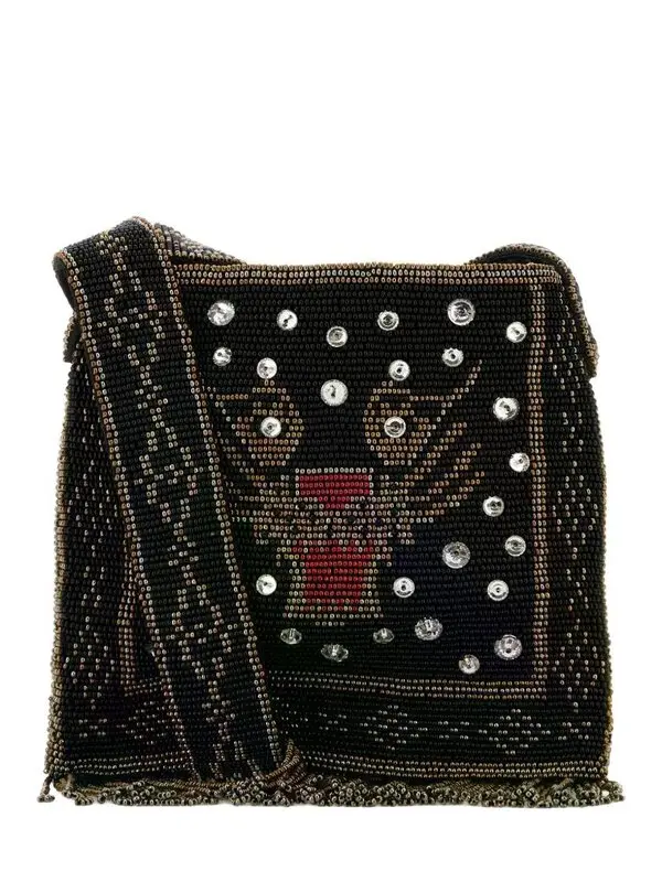 Valentino Garavani Small Nellcôte Embellished Shoulder Bag - Black
