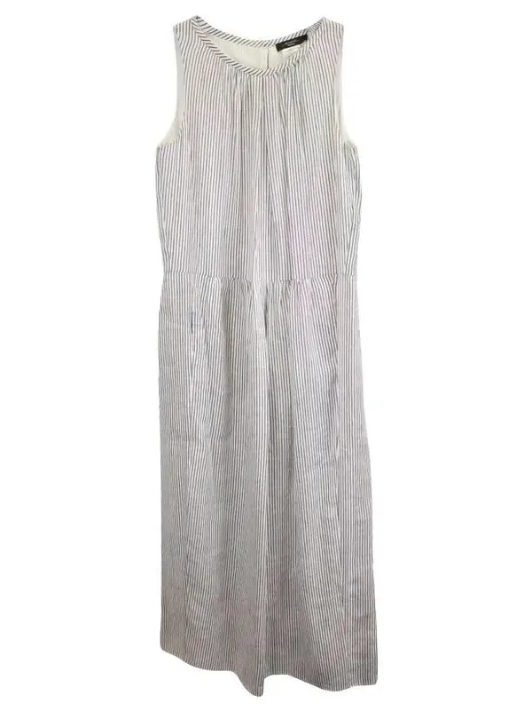 Max Mara Striped Sleeveless Maxi Dress - White