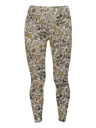 LEZAT Ada Organic Cotton 7/8 Legging - Beige/green