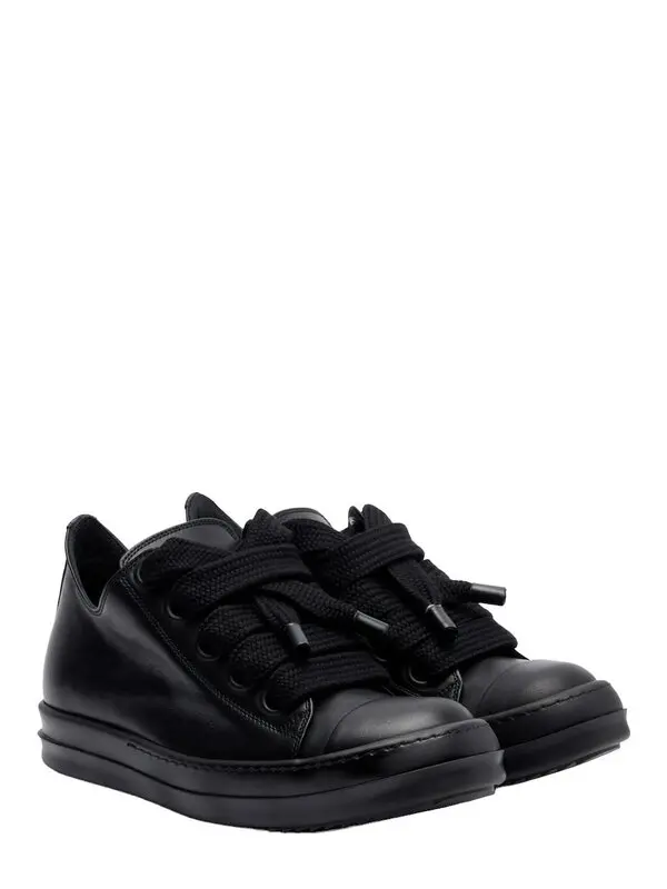 Rick Owens Jumbolace Leather Sneakers - Black