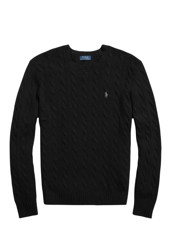 Polo Ralph Lauren Crew Neck Sweater With Logo - Black