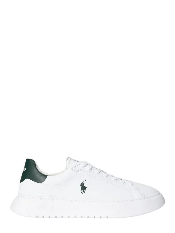 Polo Ralph Lauren Leather Sneakers With Logo - White