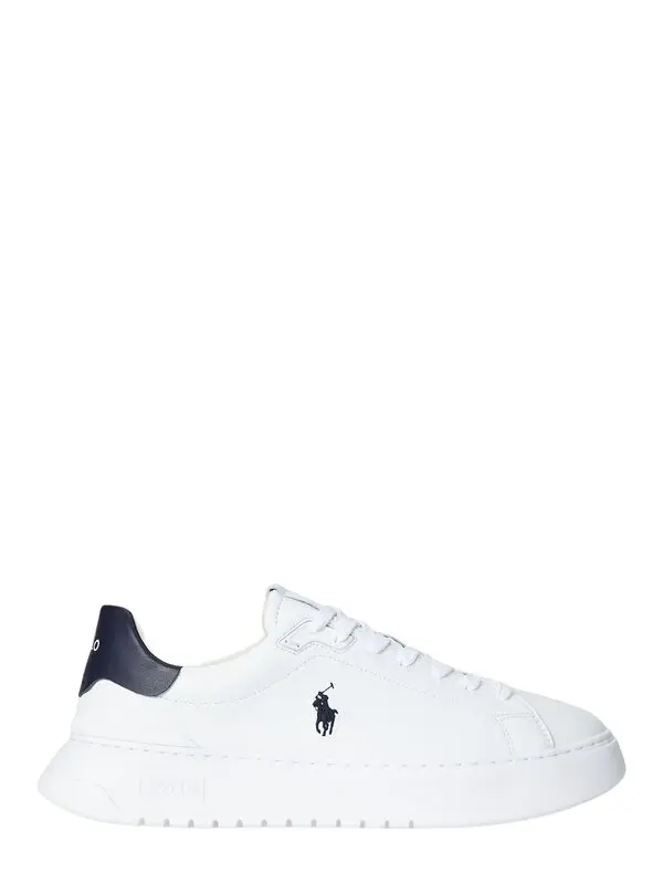 Polo Ralph Lauren Leather Sneakers With Logo - White