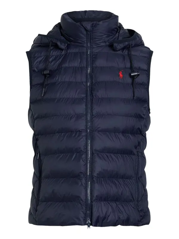 Polo Ralph Lauren Down Vest With Zip And Logo - Blue