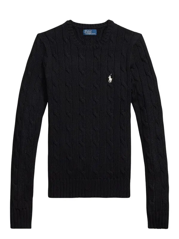 Polo Ralph Lauren Crew Neck Sweater With Logo - Black