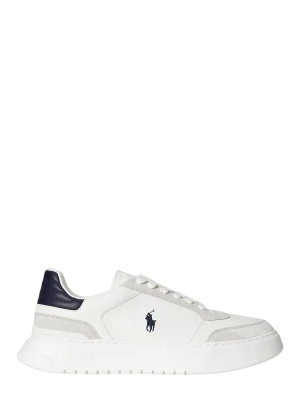 Polo Ralph Lauren Leather Lace-up Sneakers With Logo - White