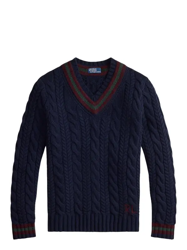 Polo Ralph Lauren V-neck Logo Sweater - Blue