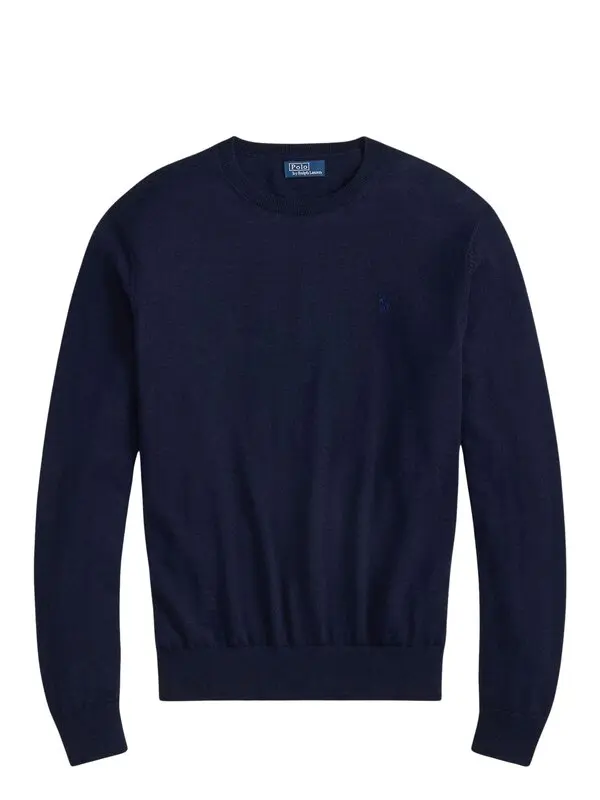 Polo Ralph Lauren Crew Neck Sweater With Logo - Blue