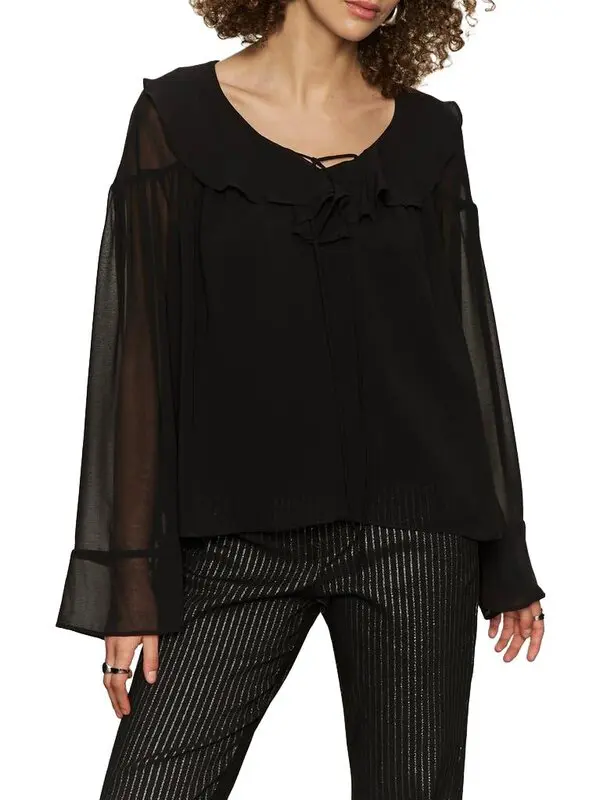 Sanctuary Secret Lover Ruffle Top - Black