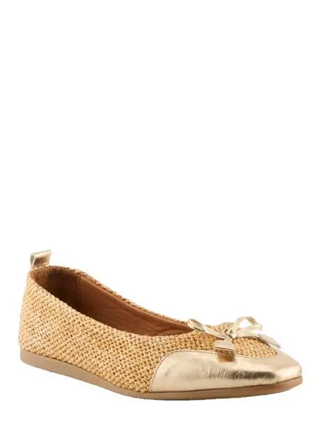 SPRING STEP SHOES Embody Metallic Bow Ballet Flat - Gold Multi