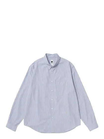 VOWELS Striped Button Down Shirt - Blue