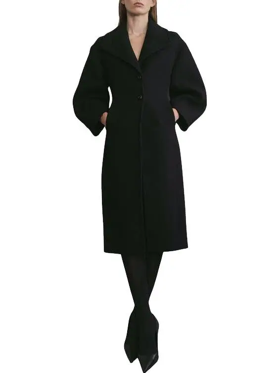 Mango Wool-blend Tailored Coat - Black