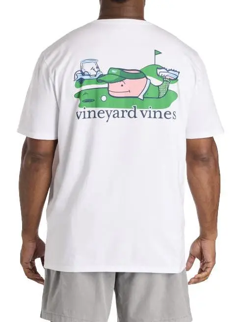 Vineyard Vines Big & Tall Golfer Whale Graphic Pocket T-shirt - White Cap