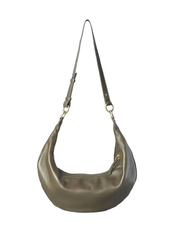 HYER GOODS Small Leather Convertible Ring Bag - Olive