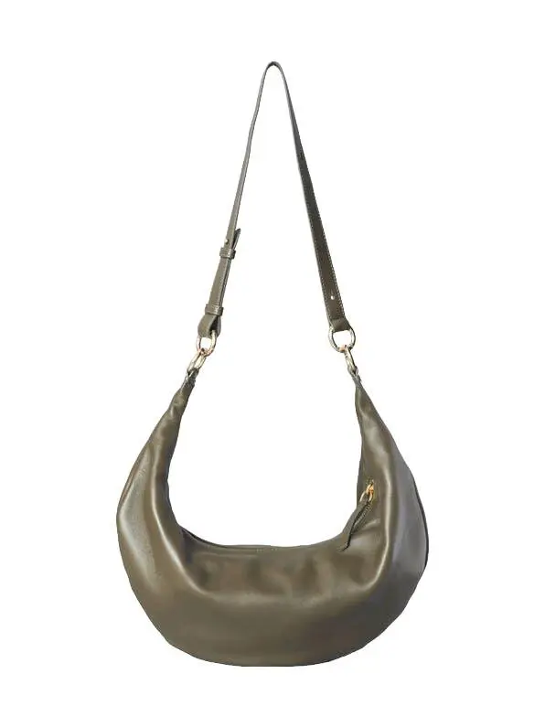 HYER GOODS Small Leather Convertible Ring Bag - Olive
