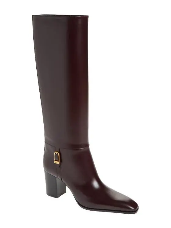 Saint Laurent Julia Tall Boot - Wine