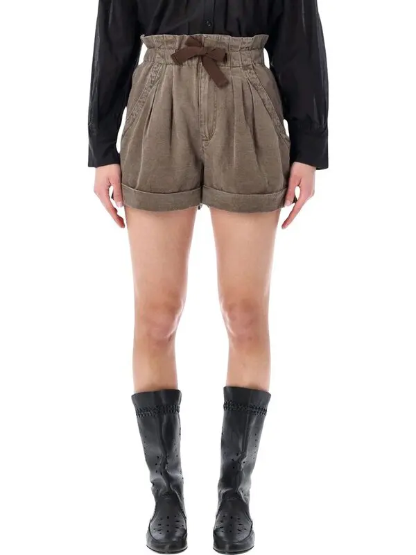 Isabel Marant Nirma Linen Blend Shorts - Dark Bronze