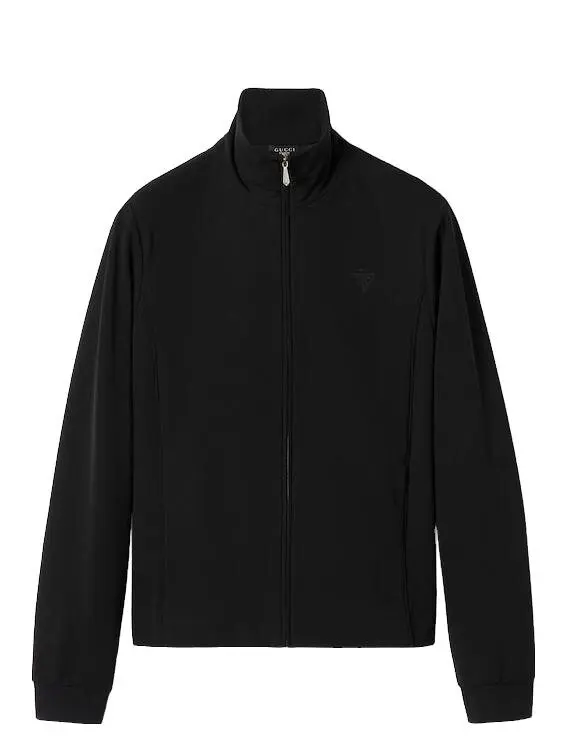 Gucci Stretch Nylon Gabardine Zip Jacket - Black