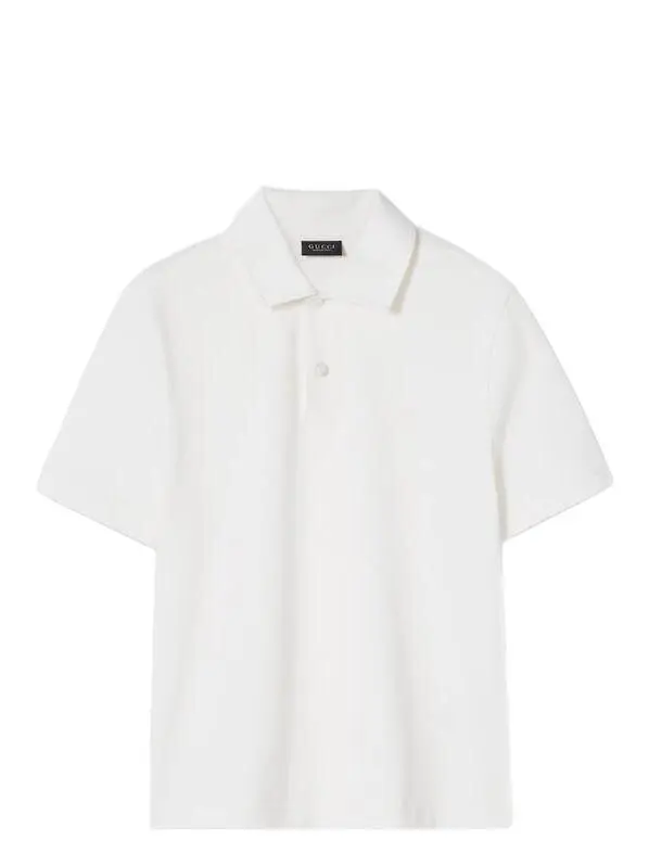 Gucci Cotton Piquet Polo Shirt With Embroidery - White
