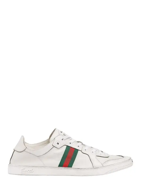Gucci Stretch Leather Low-top Sneakers - White