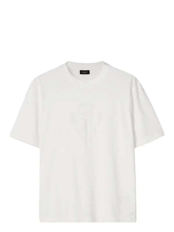 Gucci Cotton Jersey T-shirt With Devoré Detail - White