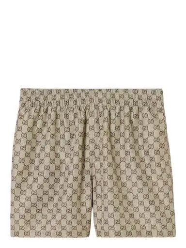 Gucci Printed Nylon Swim Shorts - Beige