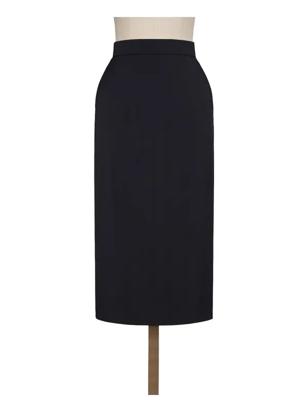 Max Mara Wool Gabardine Pencil Skirt - Ultramarine