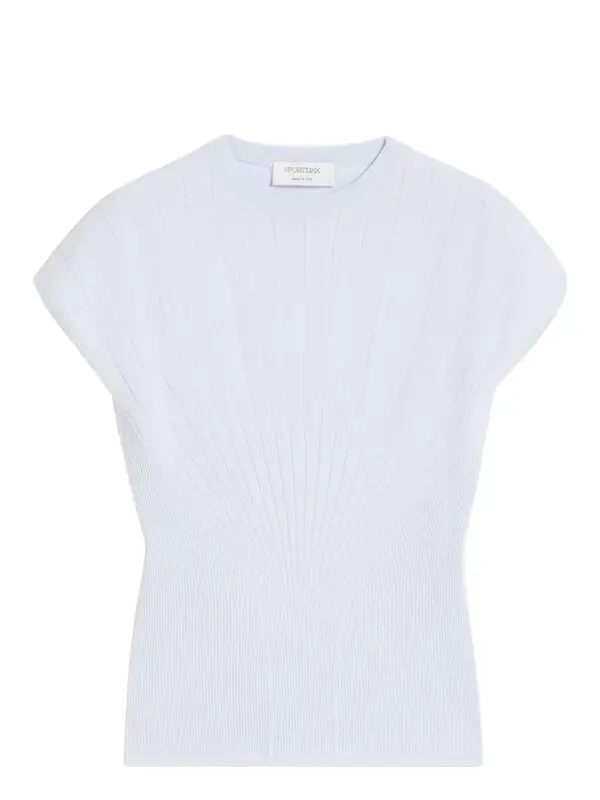 Max Mara Rib-knit Viscose Sweater - Light Blue