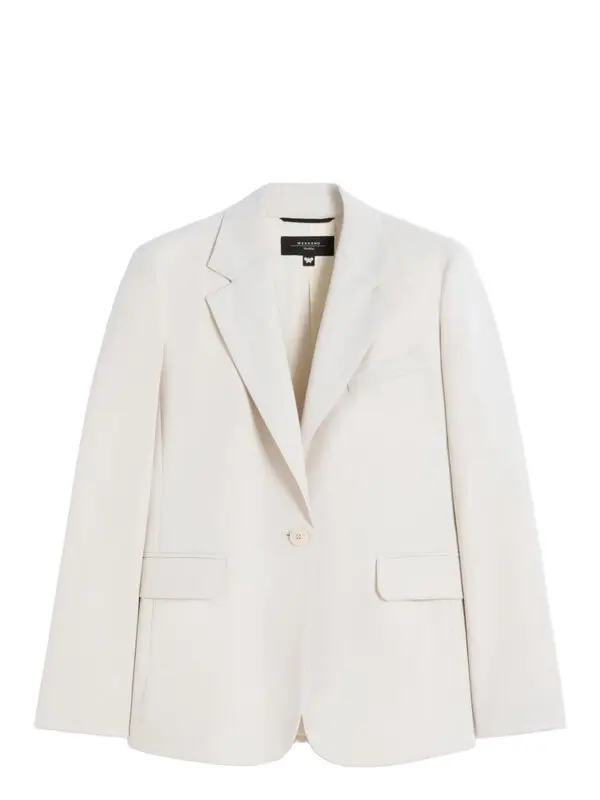 Max Mara Single-breasted Stretch Wool Blazer - Sand