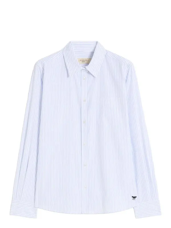 Max Mara Striped Cotton Poplin Shirt - Light Blue