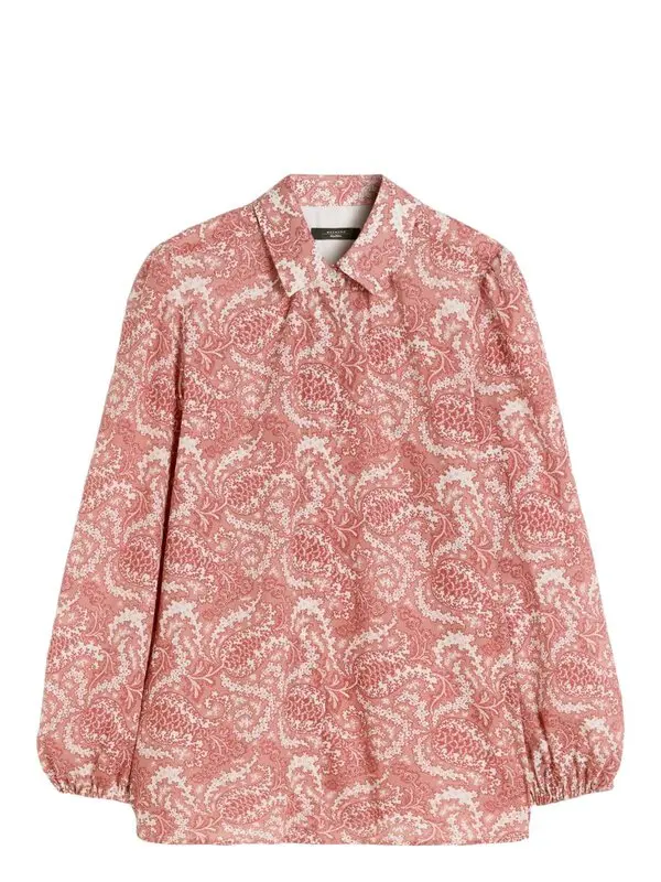 Max Mara Printed Cotton Voile Shirt - Cherry