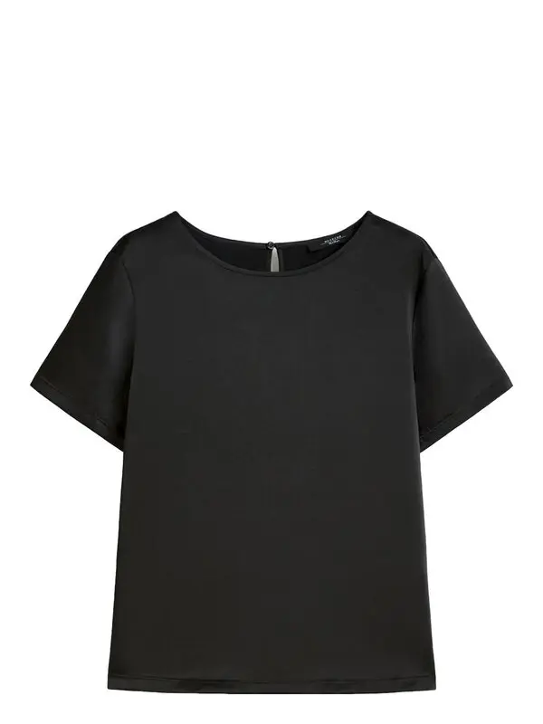 Max Mara Satin And Jersey T-shirt - Black