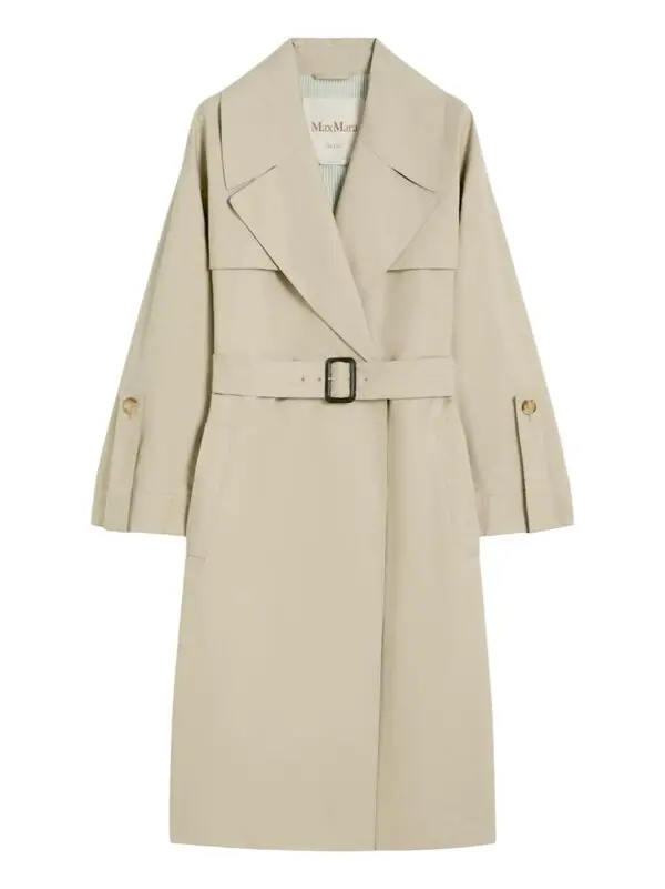 Max Mara Belted Water-repellent Twill Trench Coat - Sand