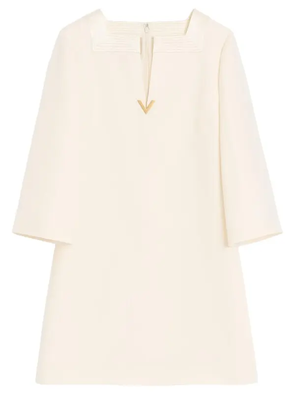Valentino Garavani Virgin Wool-silk Mini Dress - Ivory