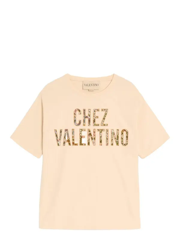 Valentino Garavani Chez Cotton T-shirt - Nude