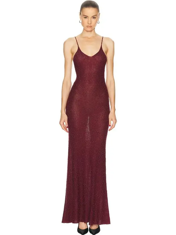 Gabriela Hearst Florian Maxi Dress - Bodeaux & Fuchsia
