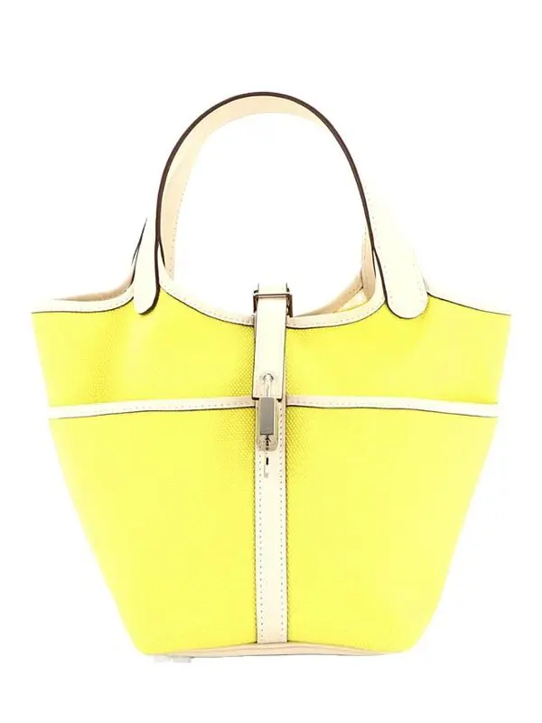 Hermès Pm Cargo Picotin Lock Bag - Yellow/ Natural/ Yellow