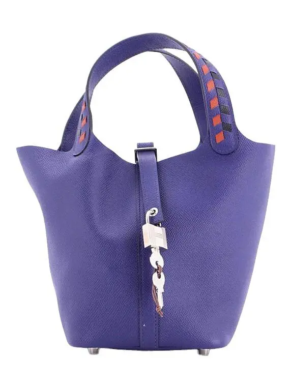 HERMES Picotin Lock Bag Tressage Epsom Pm - Blue