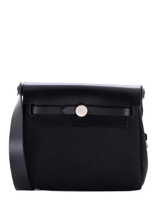 HERMES Herbag Zip 20 Toile And Leather - Black
