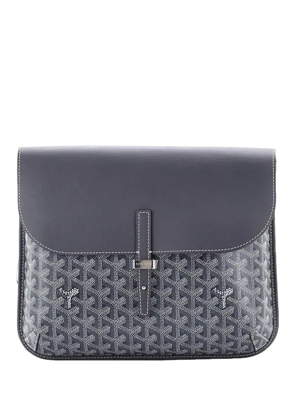 Goyard Coursier Messenger Bag Coated Canvas And Leather - Gray
