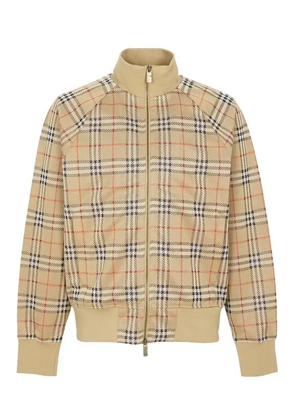 Burberry Check Track Jacket - Beige