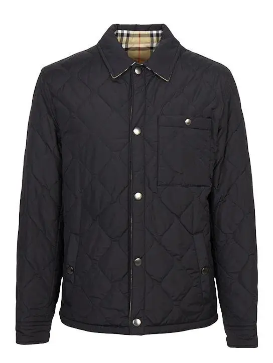 Burberry Check Brighton Reversible Quilted Jacket - Black