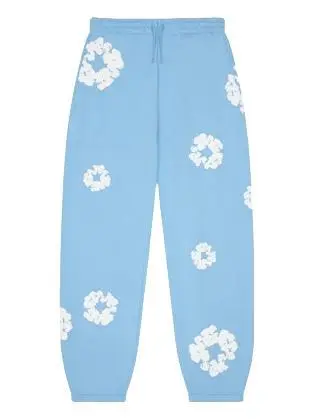 DENIM TEARS Cotton Wreath Sweatpants - Light Blue